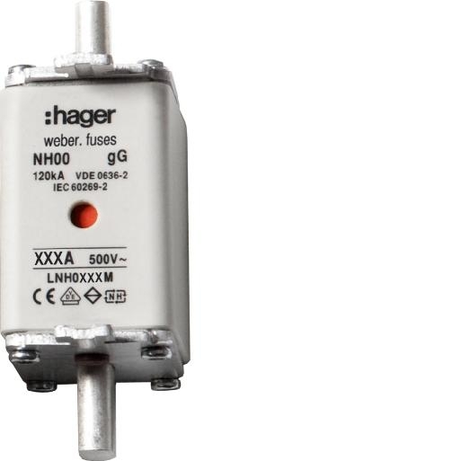 Hager Mespatroon NH00 160A gG 500V combimelder LNH0160M kopen? | InstallatieBalie.nl