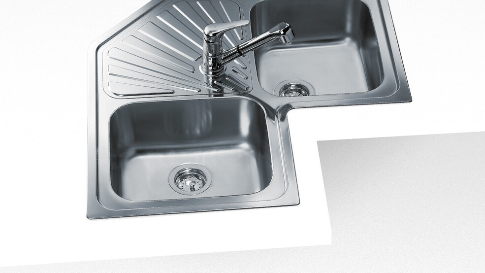 Fregadero encastrado 2 cubetas acero inoxidable Angular 2C | Teka España