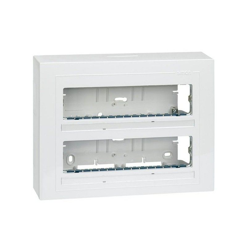 Achetez Boîte de surface avec 2 rangées pour 8 éléments blanc Simon 27 Neos