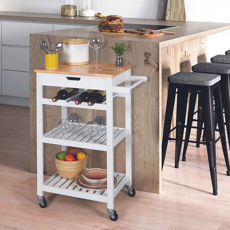 Compra Carrito auxiliar cocina con ruedas blanco
