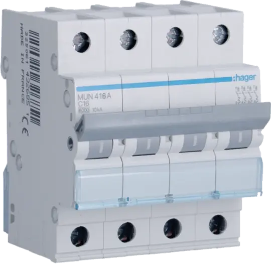 Interruttore automatico magnetotermico serie MU 4P 6A