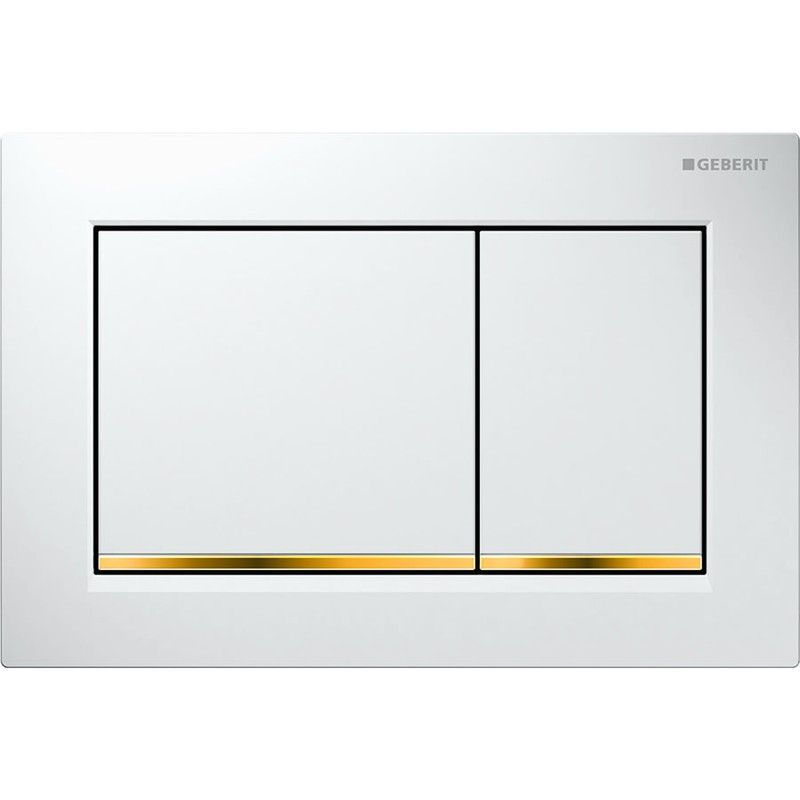 Compra Pulsador Geberit Omega 30 para doble descarga blanco y dorado