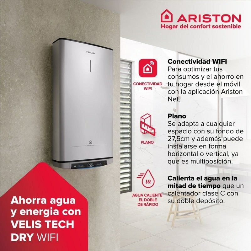 Compra Termo eléctrico VELIS Tech Dry 100 litros Ariston