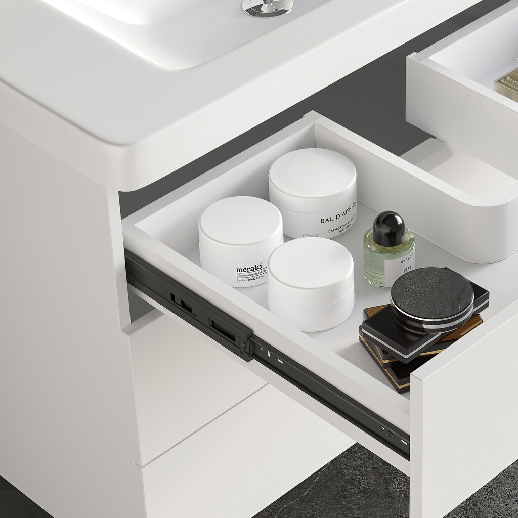 Set of ball bearing drawer runner with total extract | Emuca