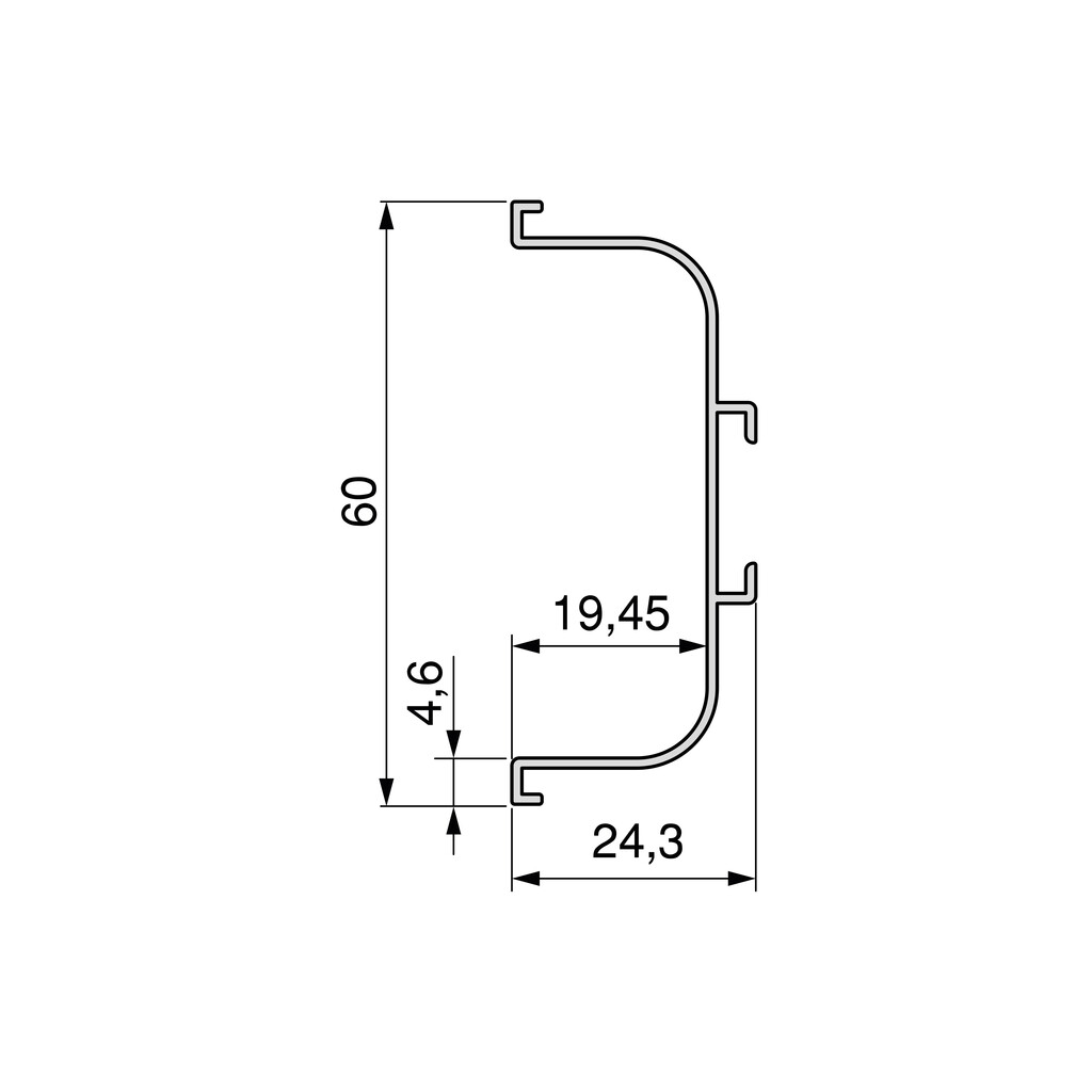 Central Gola-R profile for kitchen furniture | Emuca