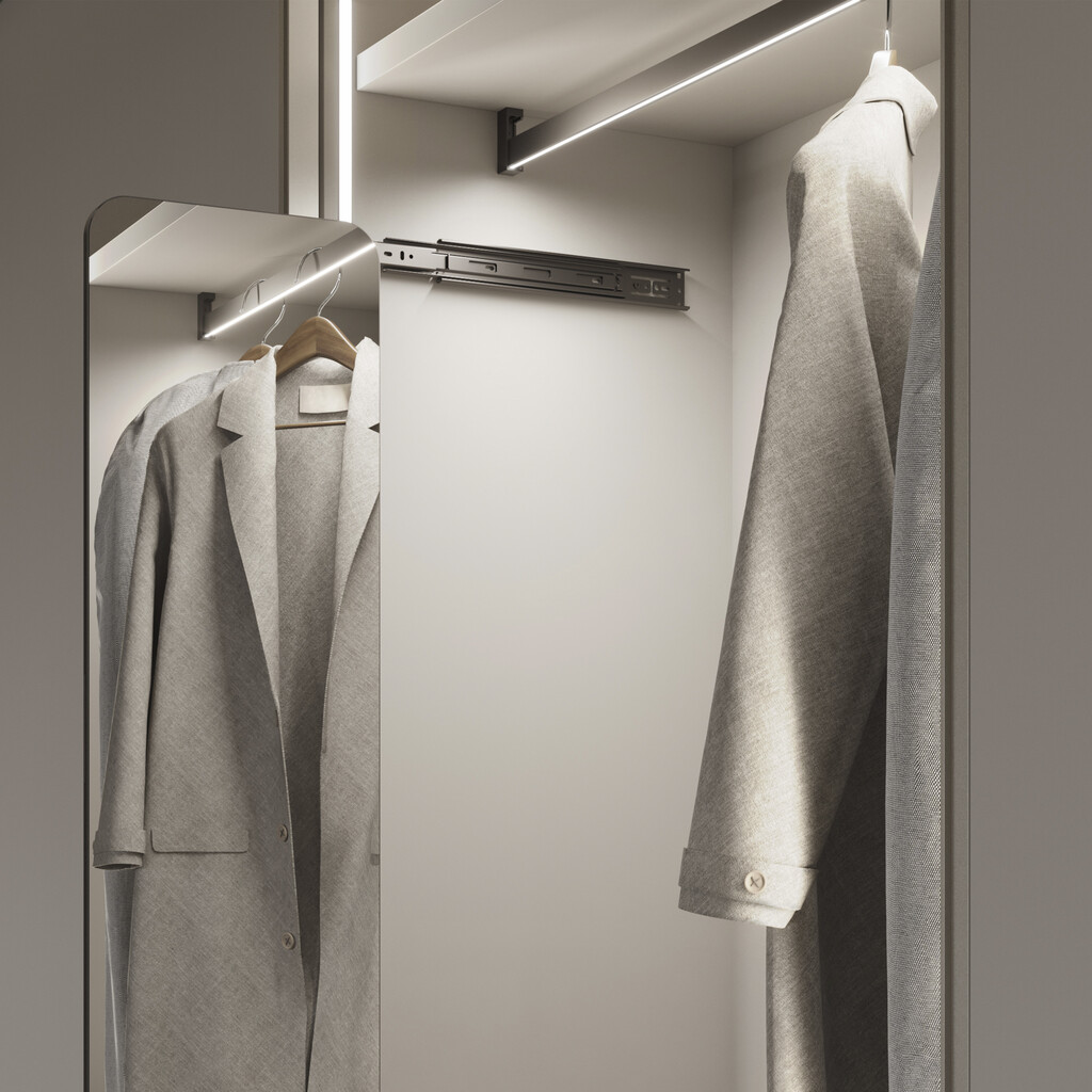 Luxe wardrobe rail kit Neonlynx V 4x8 LED strip RF | Emuca