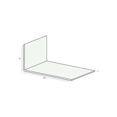 Tekening Hoekprofiel 100x40x2mm