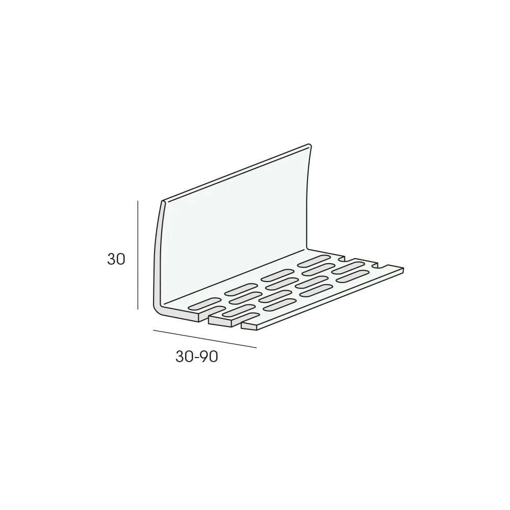 Hoekprofiel geperforeerd 60x30x2mm | Heering Portal
