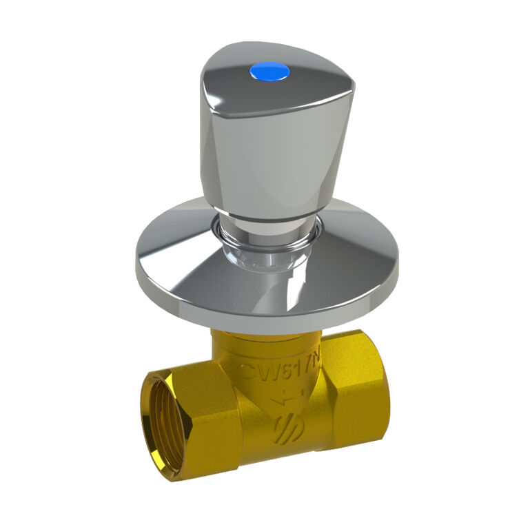 ARCO | Multiturn embedded valve PN16 F-F Thread ABS Chrome Triangular ...