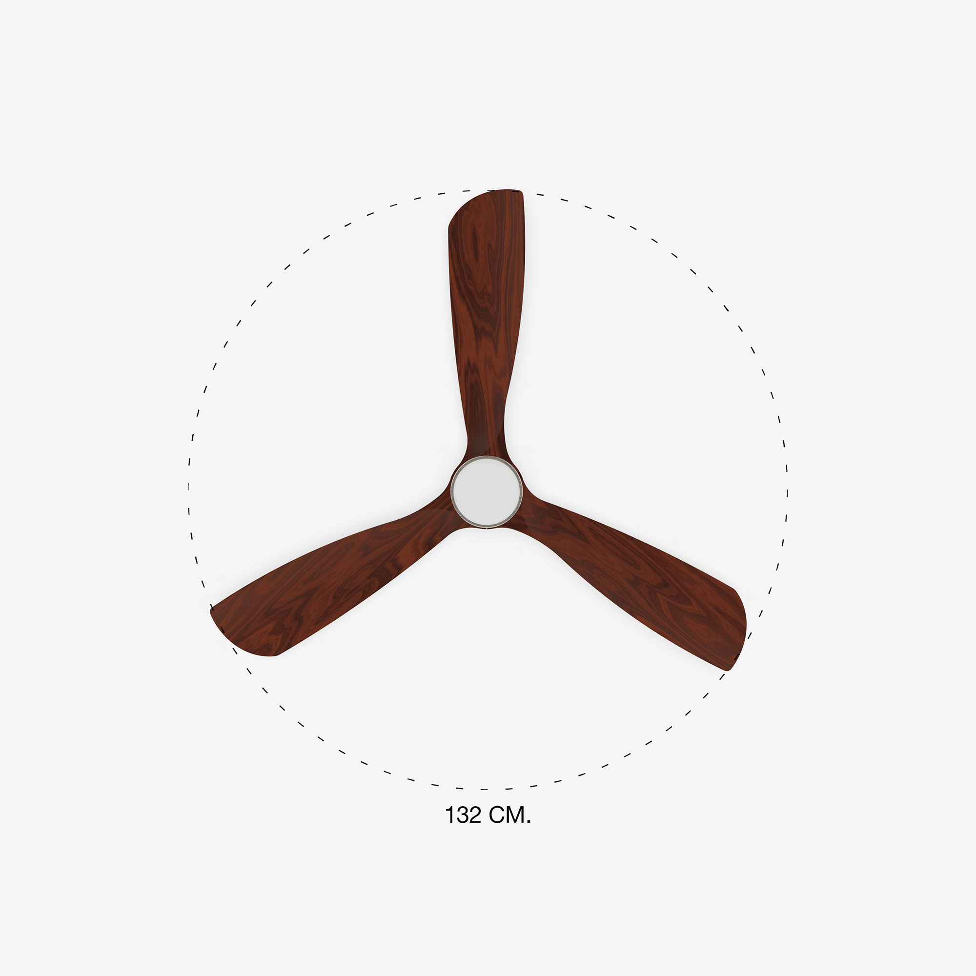 LANTAU L LED Matt nickel/walnut fan Ø1320