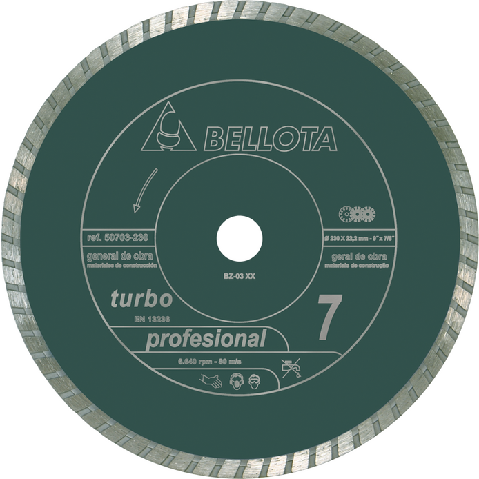 General purpose disc. Turbo. Professional. Dry cutting / 50703 | Bellota