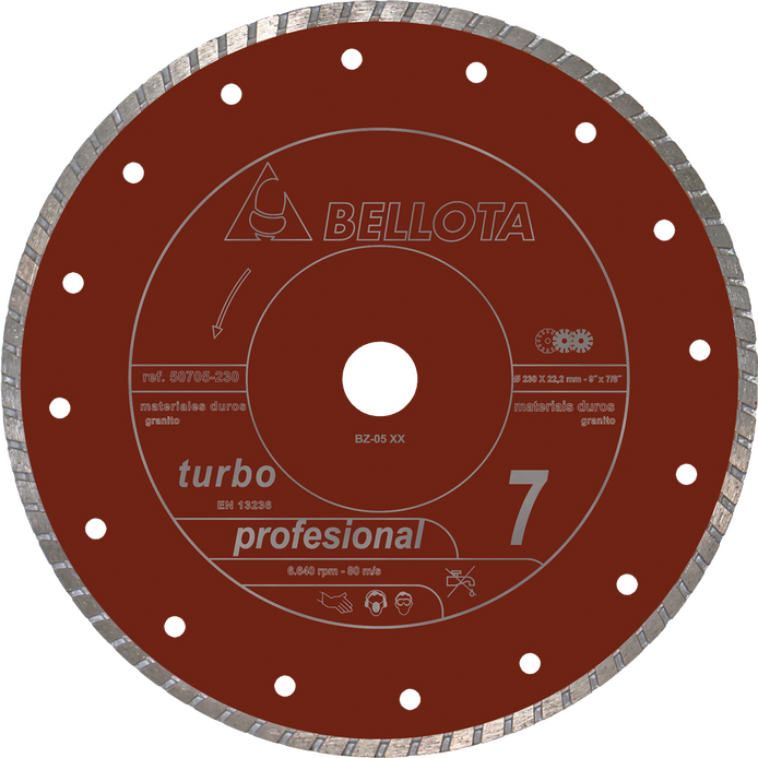 Hard materials disc. Turbo. Professional. Dry cutting / 50705 | Bellota