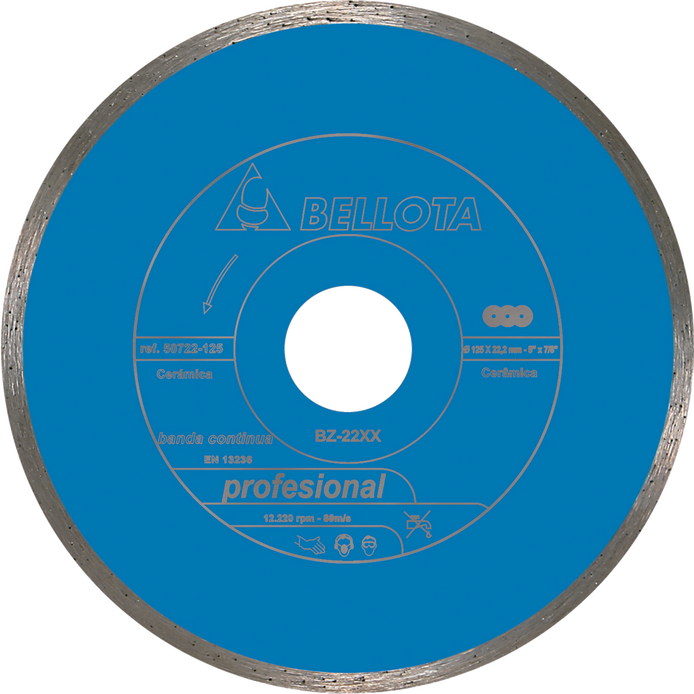Ceramic disc. Continuous rim. Professional. Dry cutting / 50722 | Bellota