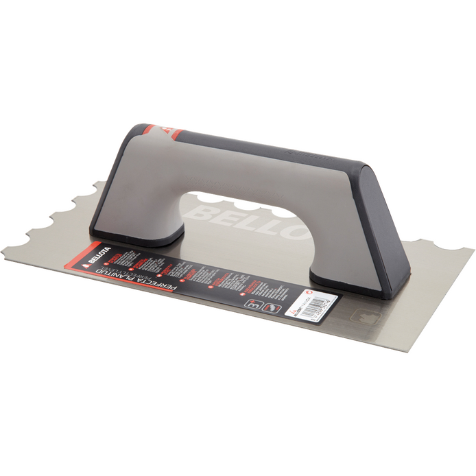 U notched trowel with bi-material handle for flooring and tiling work ...