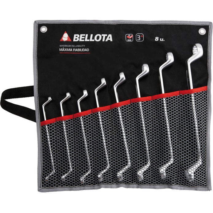 Bag set of double ring end wrenches forged from CrV steel for ...