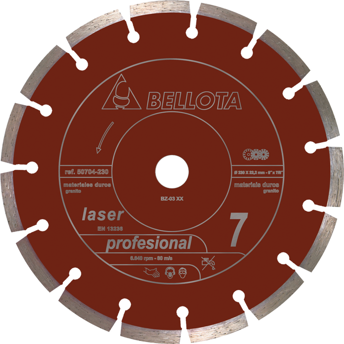 Hard materials disc. Segmented. Professional. Dry cutting / 50704 | Bellota