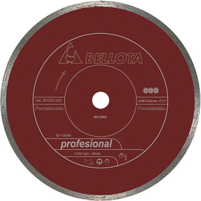 Porcelain disc. Continuous rim. Professional. Wet cutting / 50732 | Bellota