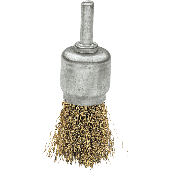 End brush with bolt, made of brass coated steel corrugated wire / 50809 ...