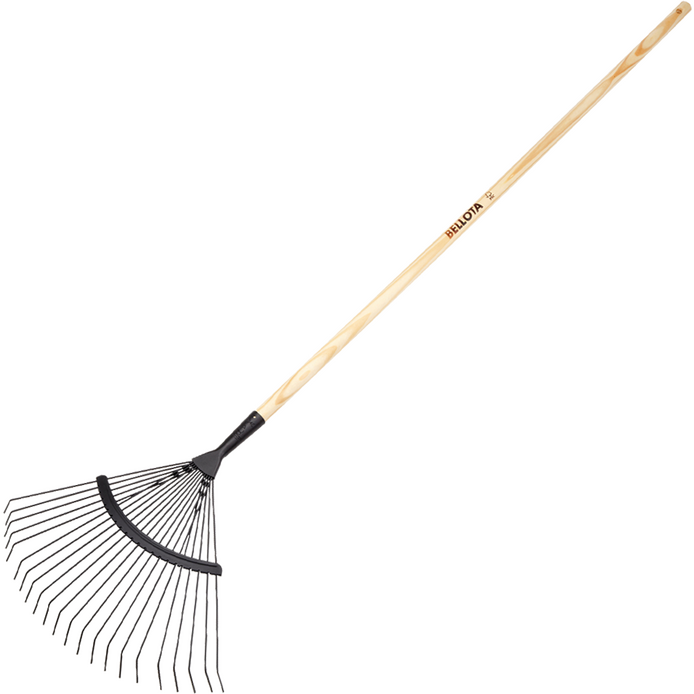 Round prong lawn rake with FSC wooden handle for cleaning fine gravel ...