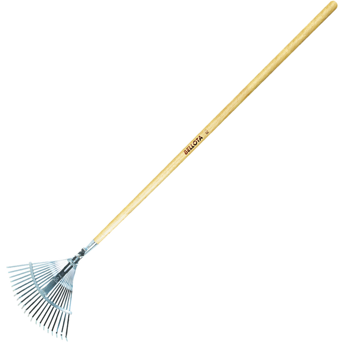 Flat prong lawn rake with FSC wooden handle for cleaning lawns, leaves ...