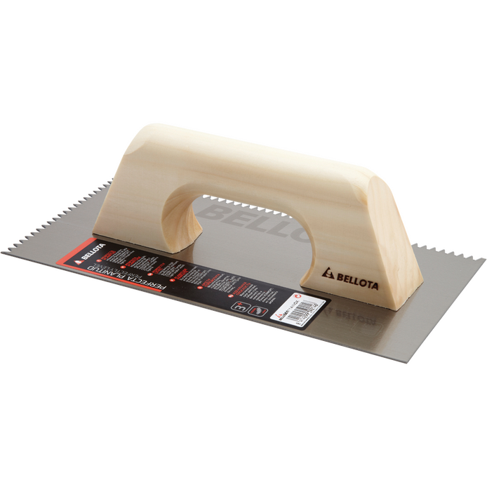 V notched trowel with wooden handle for flooring and tiling work / 5871 ...