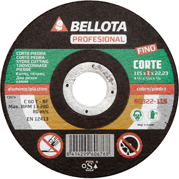 Extra-thin stone abrasive cutting disc / 50322 | Bellota