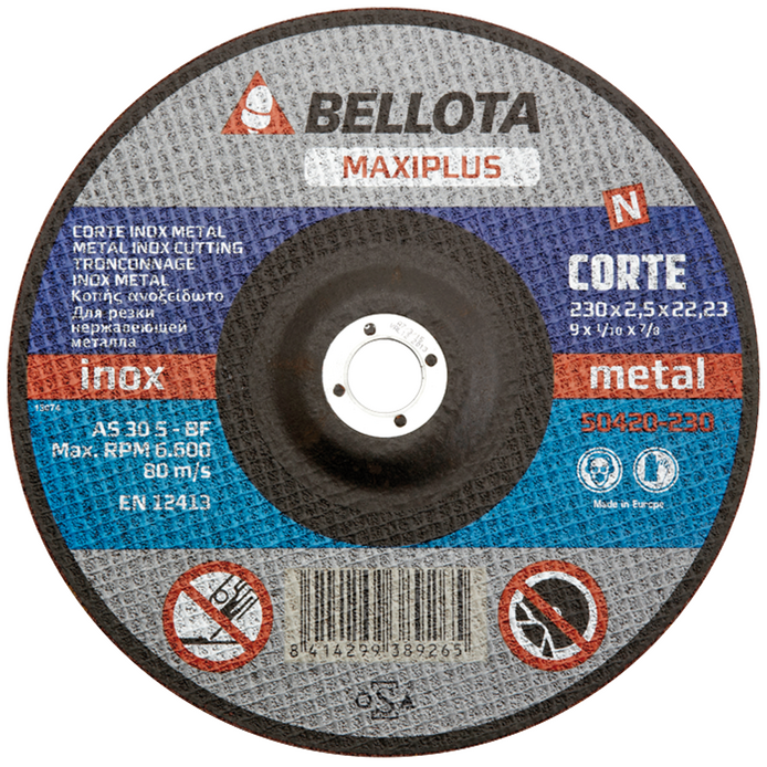 Abrasive disc for cutting thin stainless steel / 50420 | Bellota