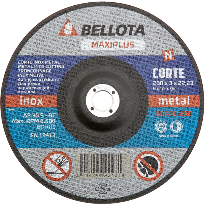 Abrasive disc for cutting stainless steel / 50421 | Bellota