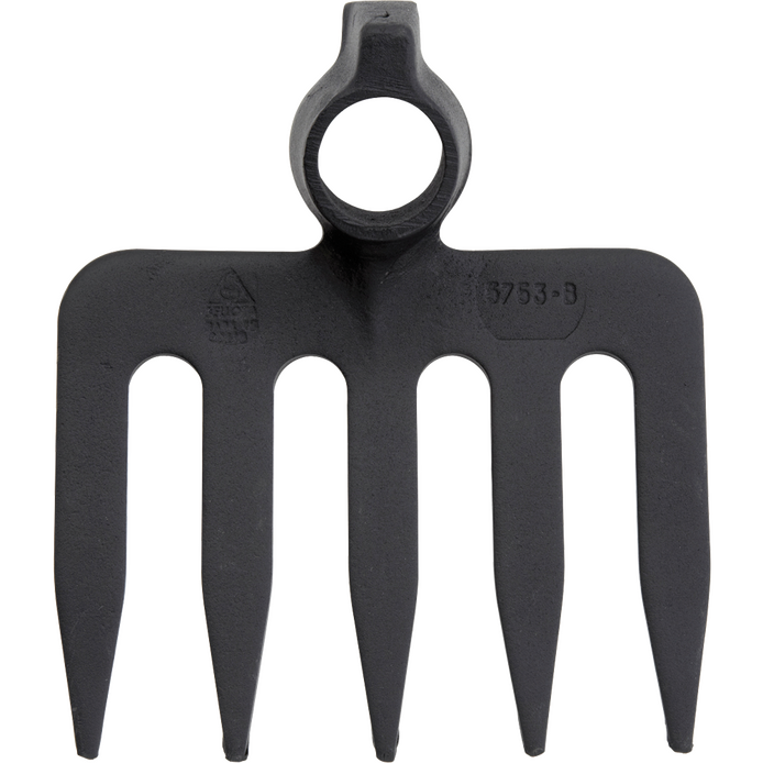 5 prongs rake with anti-twist system to remove and spread soil ...