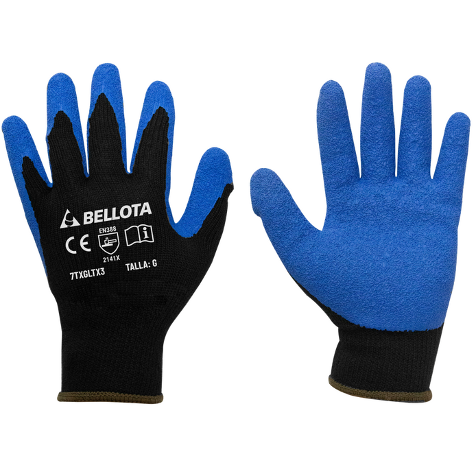 Guante Textil De Poliester Recubrimiento Látex Rugoso / 7TXGLTX | Bellota