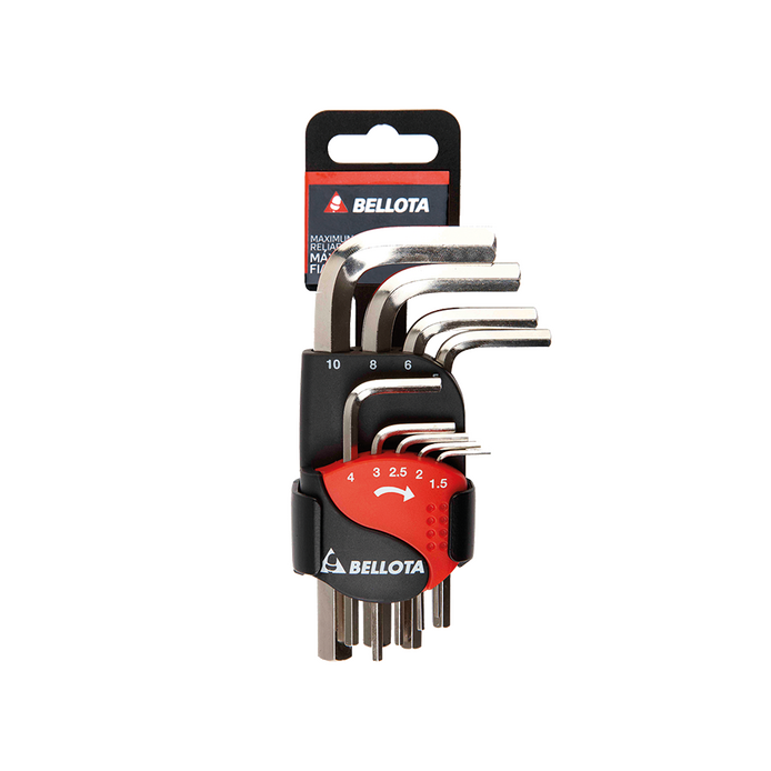 Clip set of 9 Allen wrenches forged from CrV steel for tightening and ...