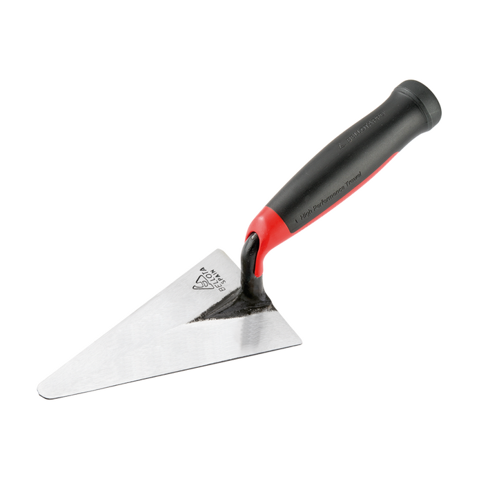 Pro round pointing trowel with bi-material handle for finishing and ...