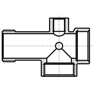 Brass Five Ways Tee 318 | Atusa