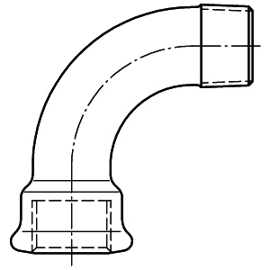 90 Long Sweep Bend 1 Malleable Cast Iron Pipe Fittings | Atusa