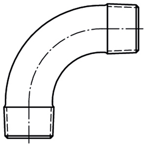 90 Long Sweep Bend 3 Malleable Cast Iron Pipe Fittings | Atusa
