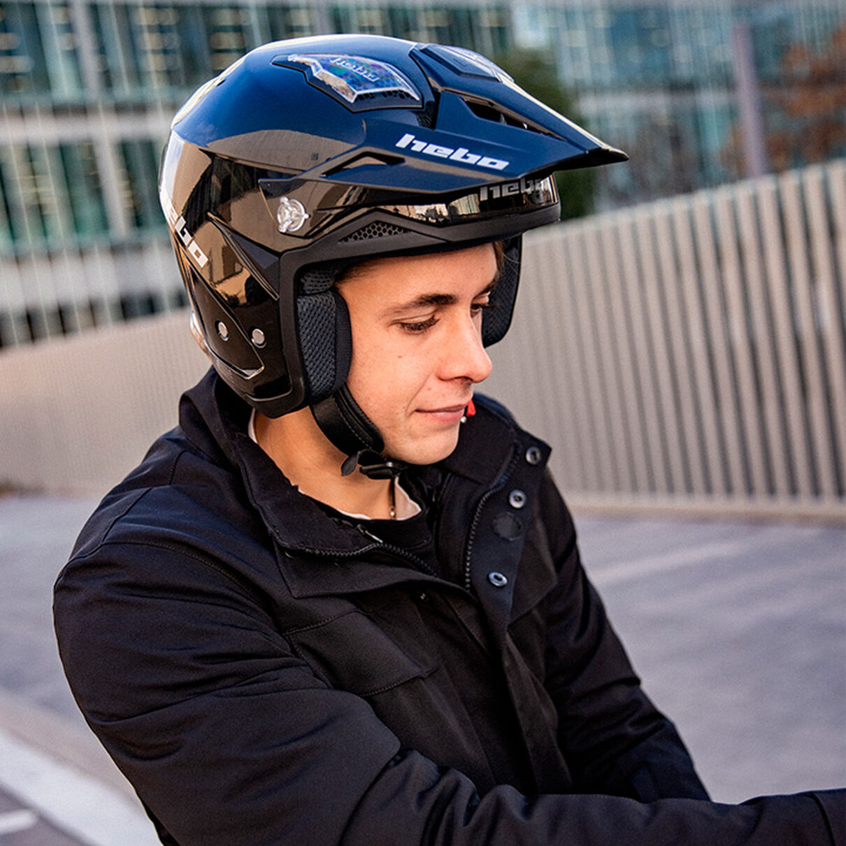 HELMET ZONE 5 MONOCOLOR GLOSSY BLACK – Hebo