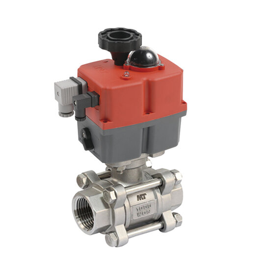 Three Pieces Ball Valve Threaded Full Bore Iso Mounting Pad With ...