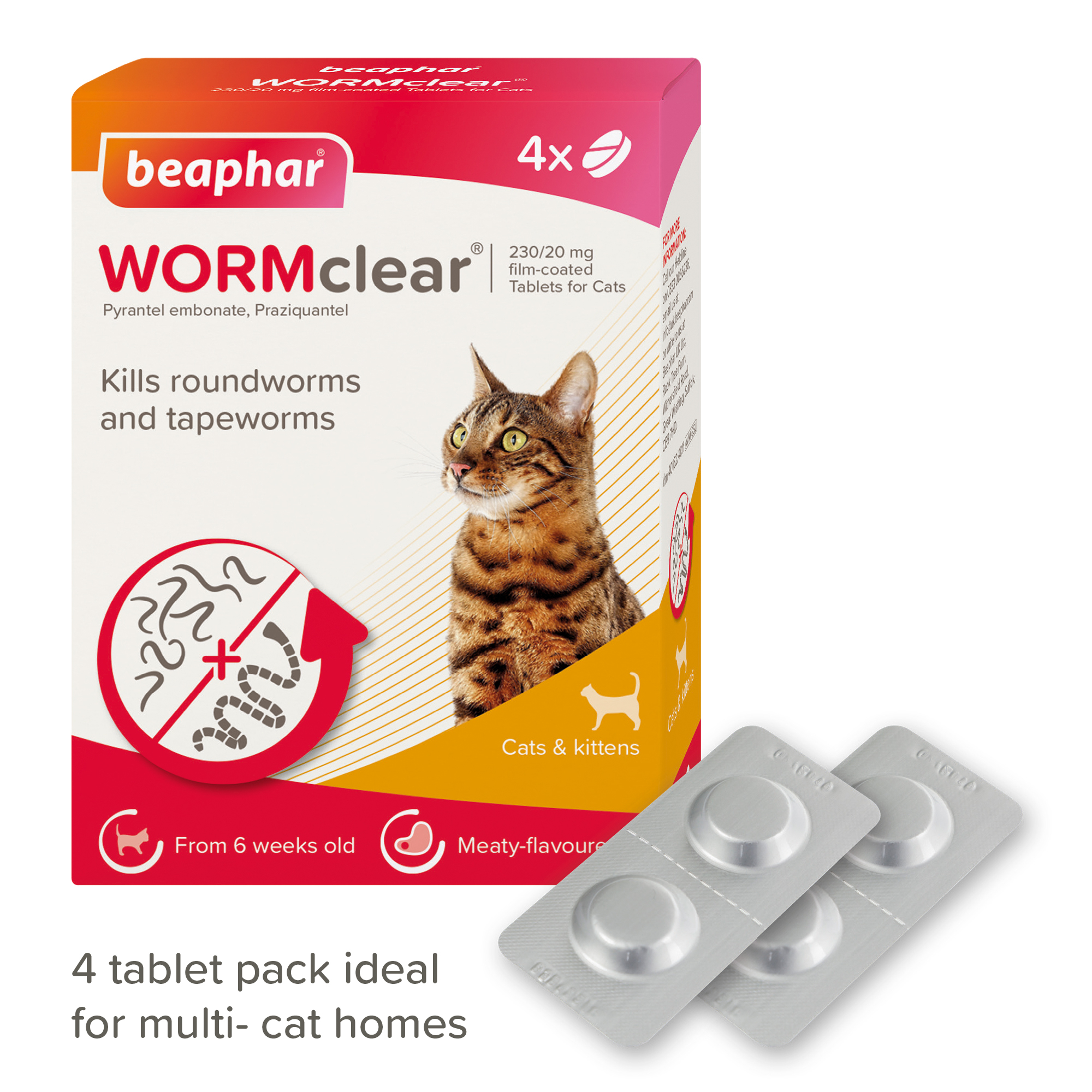 Beaphar WORMclear® Worming Tablets for Cats | 4 Tablets - Beaphar