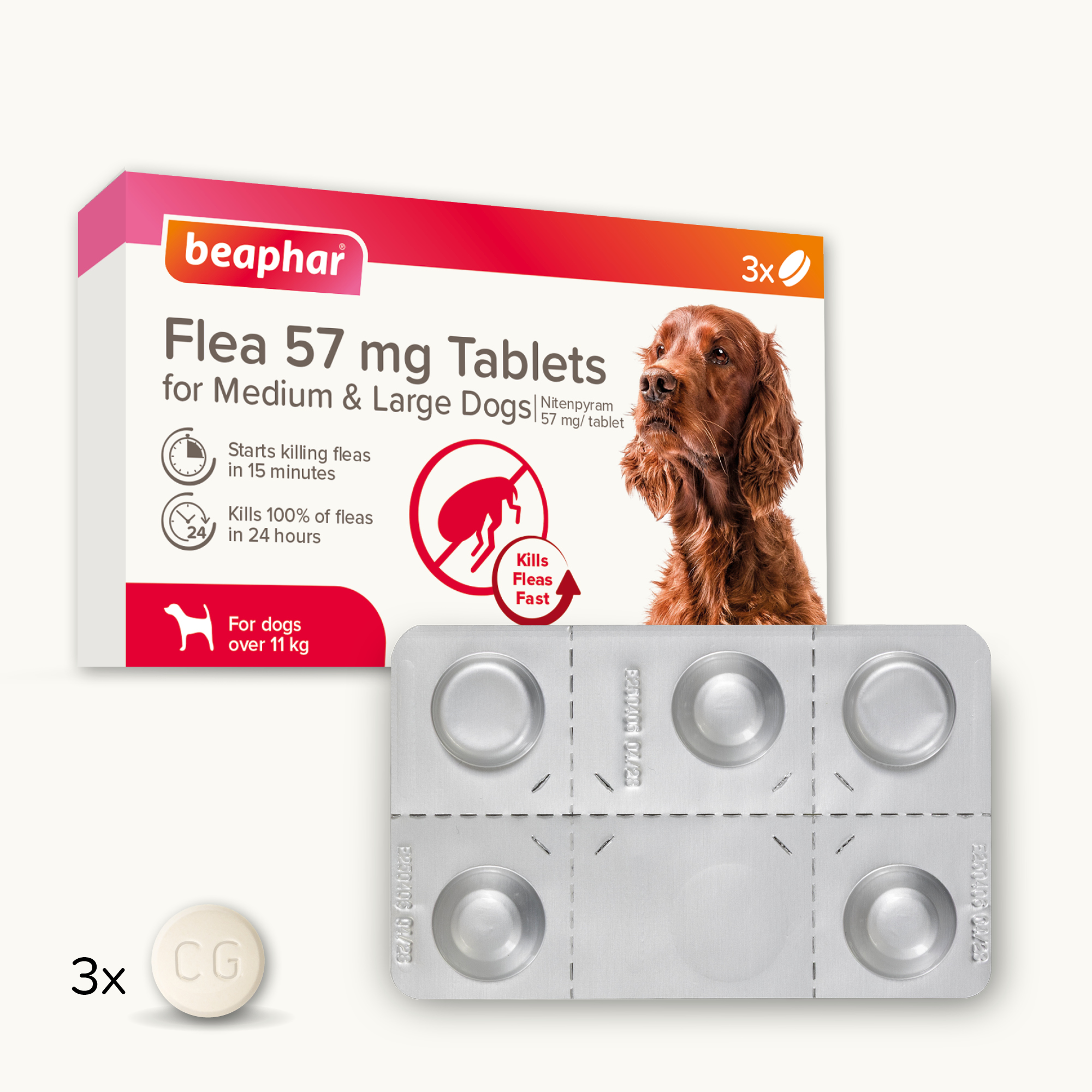 Beaphar Flea Tablets for Medium & Large Dogs – 3 tablets - Beaphar
