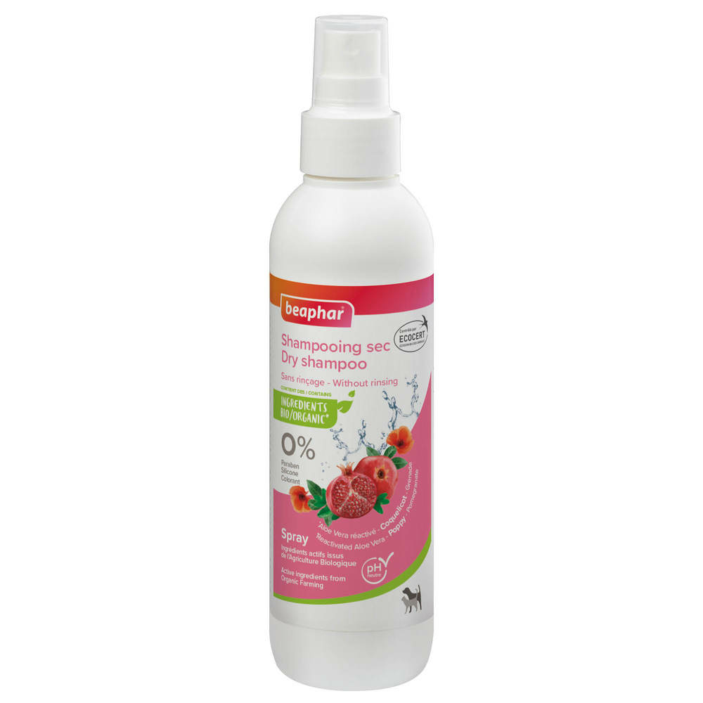 Spray shampoing sec labellisé ECOCERT pour chien et chat - Beaphar