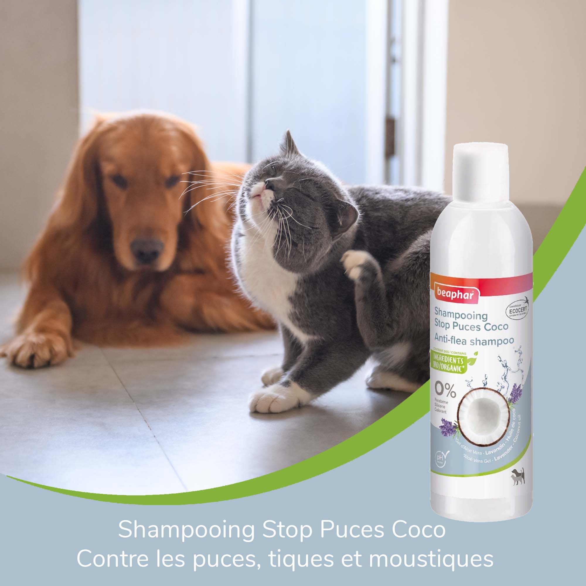 Shampoing Stop Puces Coco pour chien et chat - Beaphar