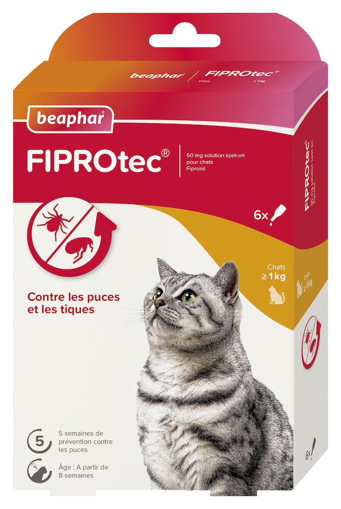 FIPROtec, pipettes antiparasitaires au Fipronil pour chat - Beaphar