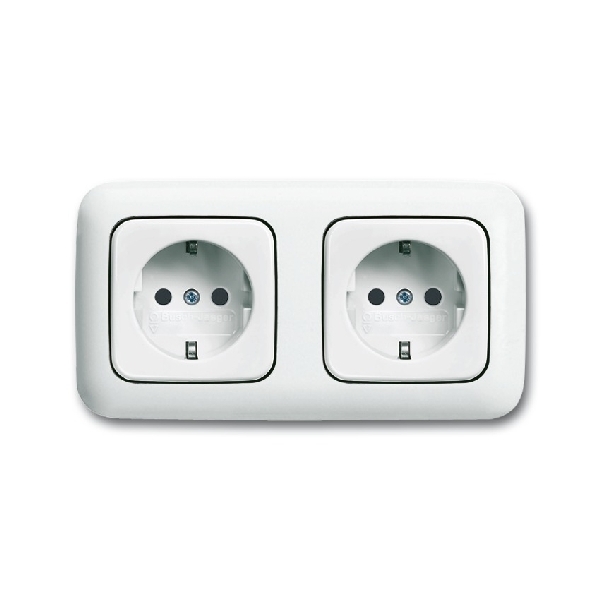 Dubbel stopcontact BJ SI wit glanzend 20-2EUCJ-214-503 (2CKA002014A1465 ...