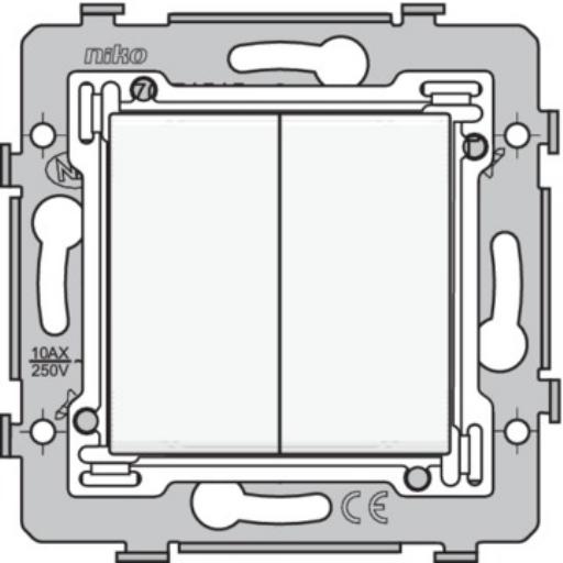 Niko Original tweevoudige schakelaar met insteekklemmen, sokkel en ...