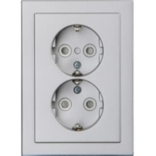 BJ dubbel stopcontact RA 302EUJT-83 ovale doos kinderveilig ...