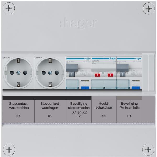 Hager 2-groepenkast 1-F,HS,1HACO,1HACO-PV +W+W VKG02PV-WW kopen ...