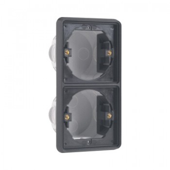 Niko dubbele zwarte inbouwdoos waterdicht IP55 verticaal (761-74000 ...