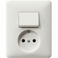 Gira stopcontact met schakelaar inbouw zuiverwit glanzend (047603 ...