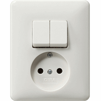 Gira stopcontact serieschakelaar inbouw zuiverwit glanzend (047503 ...