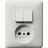 Gira combinatie serieschakelaar en wandcontactdoos zonder randaarde ...